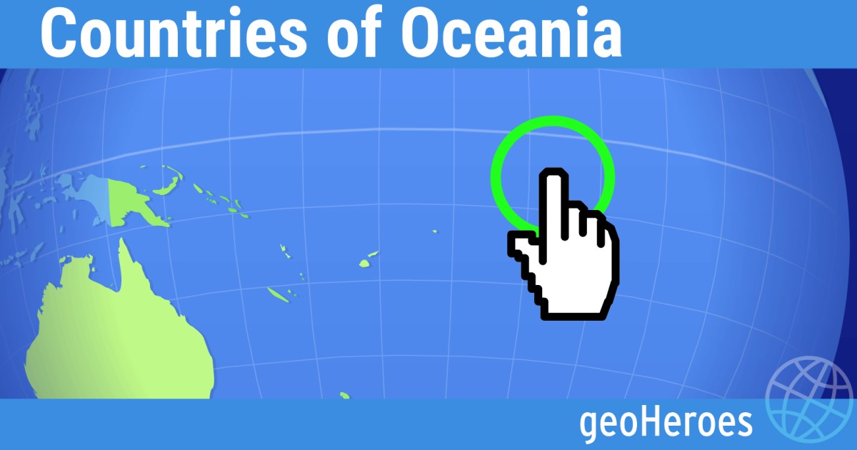 Countries of Oceania. Online free geography games