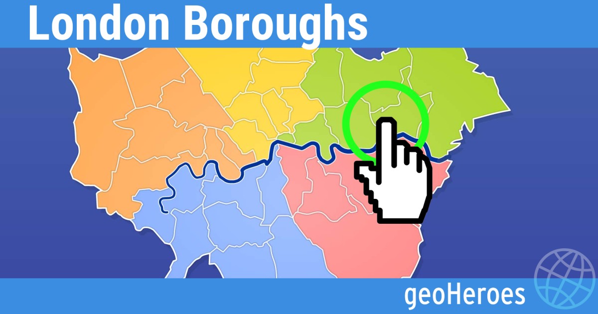 London Boroughs: Interactive Geography Game | GeoHeroes. Online free ...