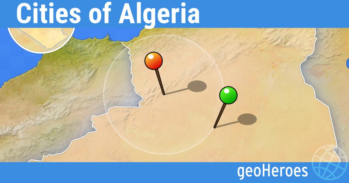 Cities of Algeria. Online free geography games