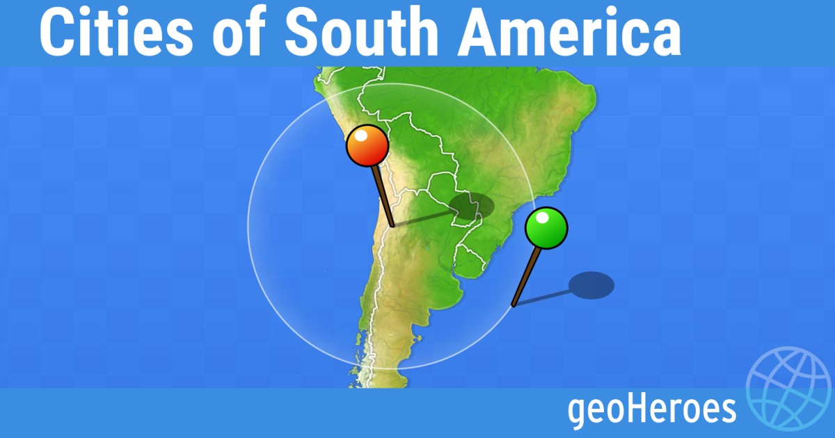 Cities of South America. Online free geography games
