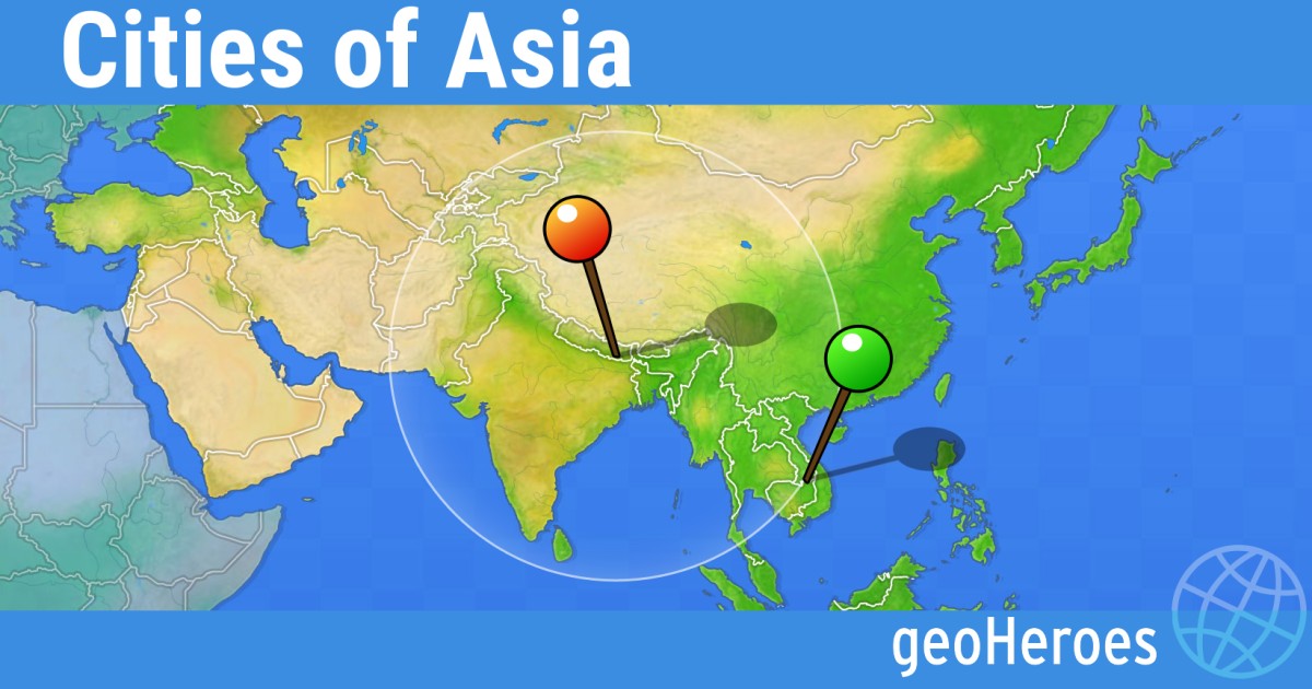 Cities of Asia. Online free geography games