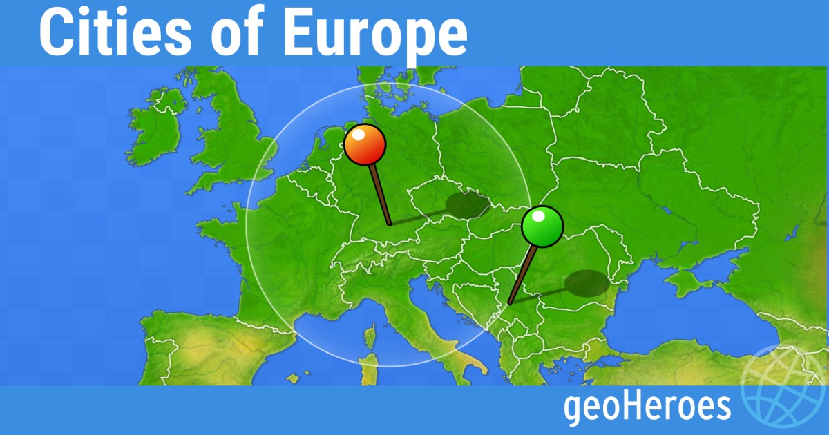 Cities of Europe. Online free geography games