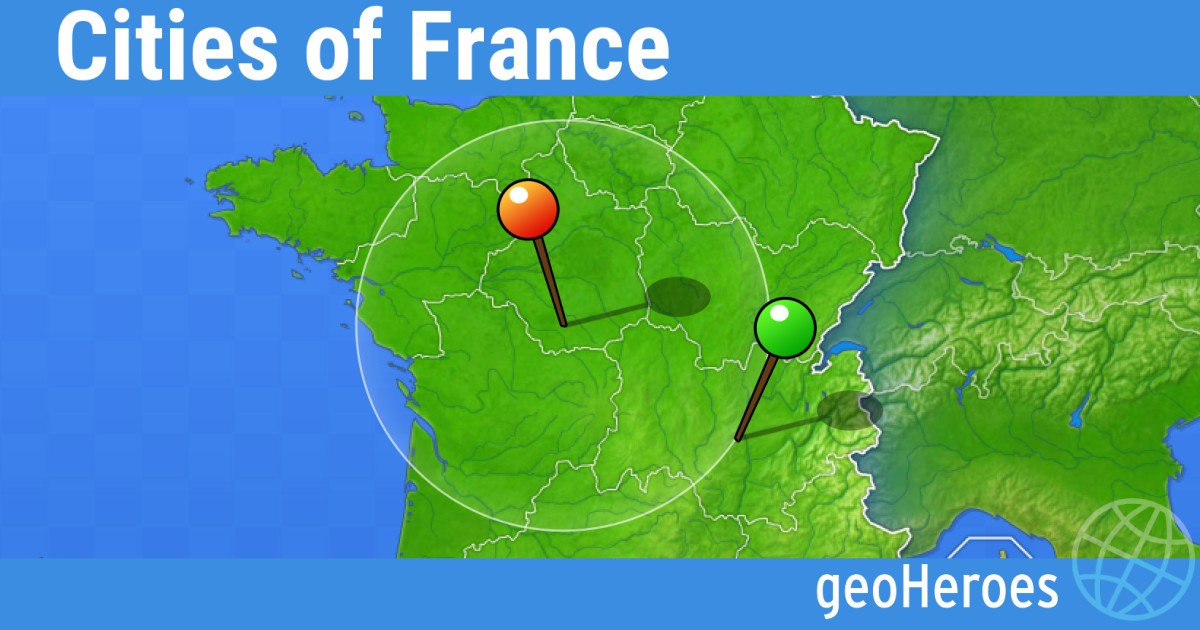 Cities of France. Online free geography games