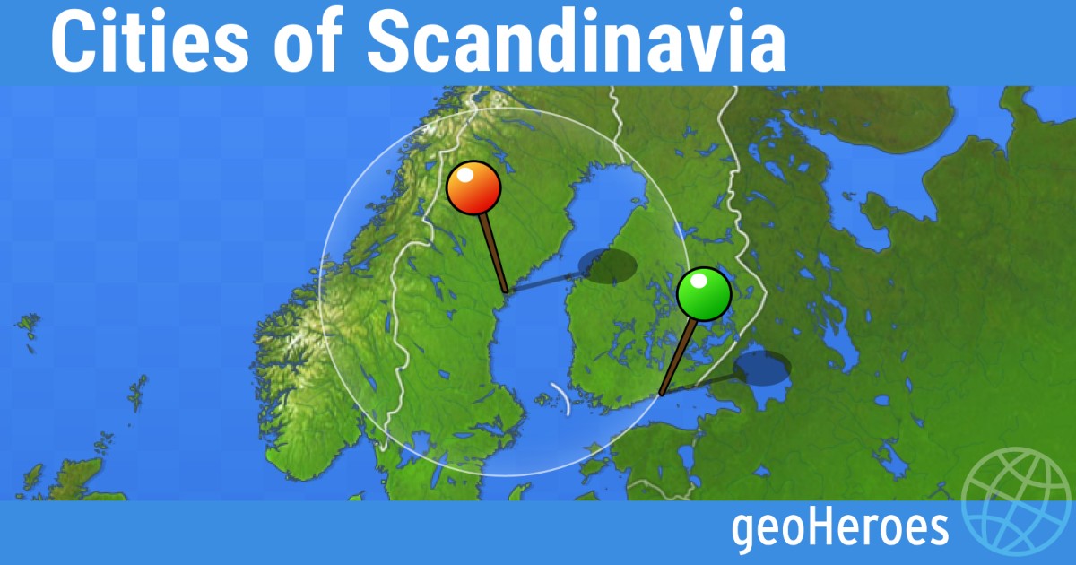 Cities of Scandinavia. Online free geography games