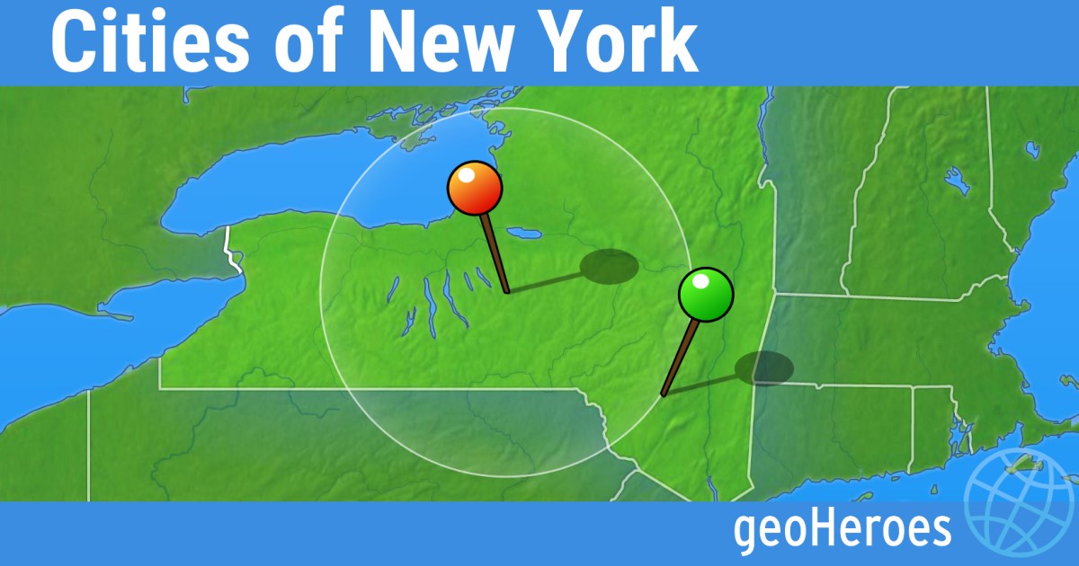 Cities of New York. Online free geography games